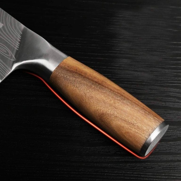 4Cr13 Rosewood Chinese Vegetable Cleaver 200 mm Laser Pattern ...